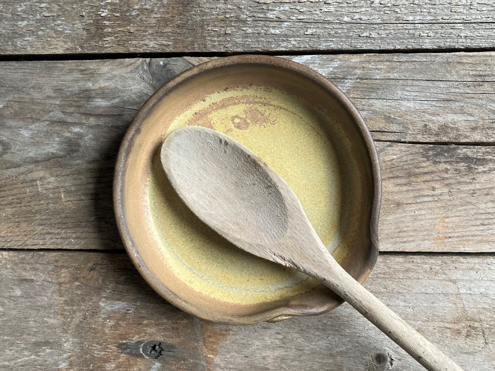 Spoon Rest in Orange Brown Stoneware Ceramic Pottery | Etsy