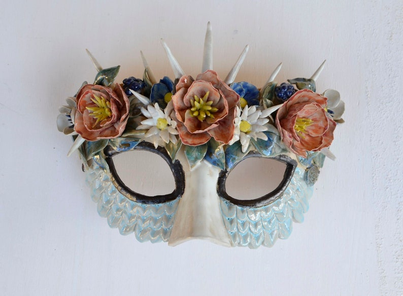 Flowers Mask Stoneware - Etsy
