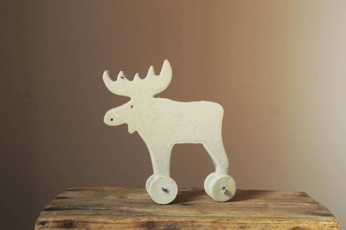 Ceramic Moose on Wheels for Your Home - Home Decor - Etsy