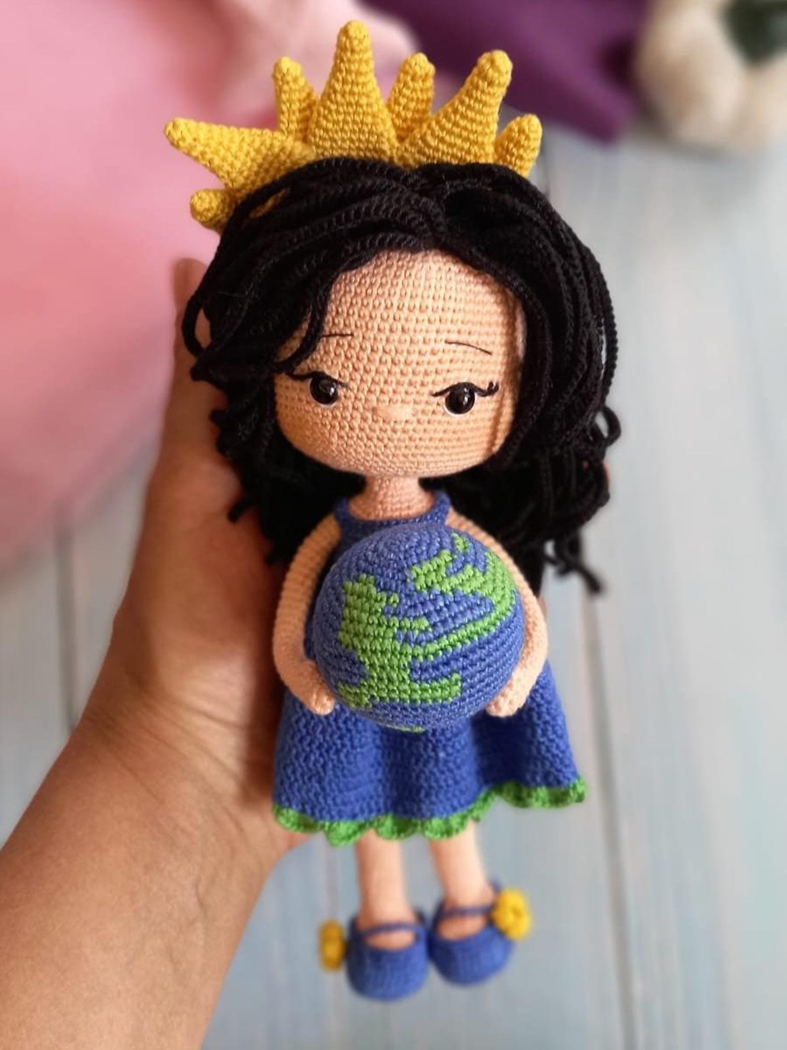 Cute Handmade Amigurumi Earth Doll, Crochet Doll - Etsy