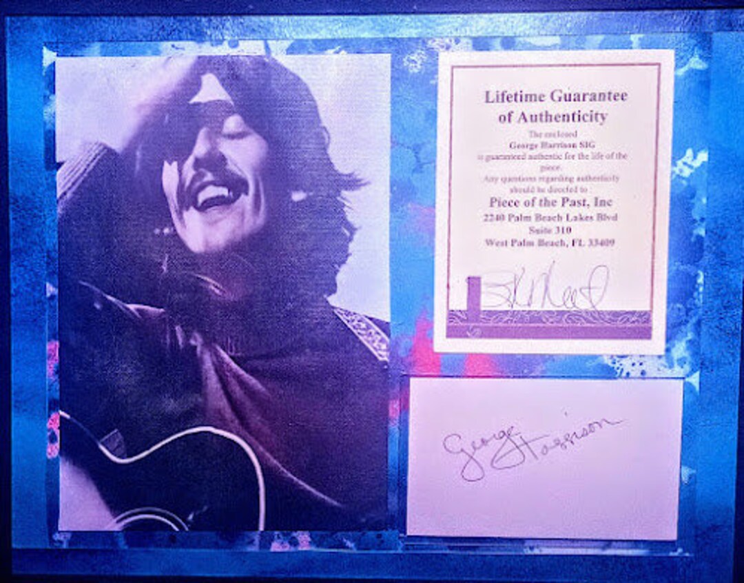 George Harrison Autograph With Certification of Authenticity & Color ...