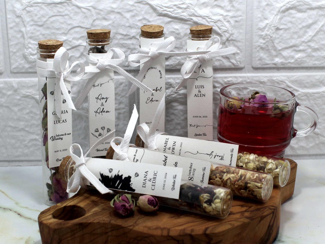 Herbal Tea for Wedding Favors, Gift for Guest, Tea Favor in Tube, Tea ...