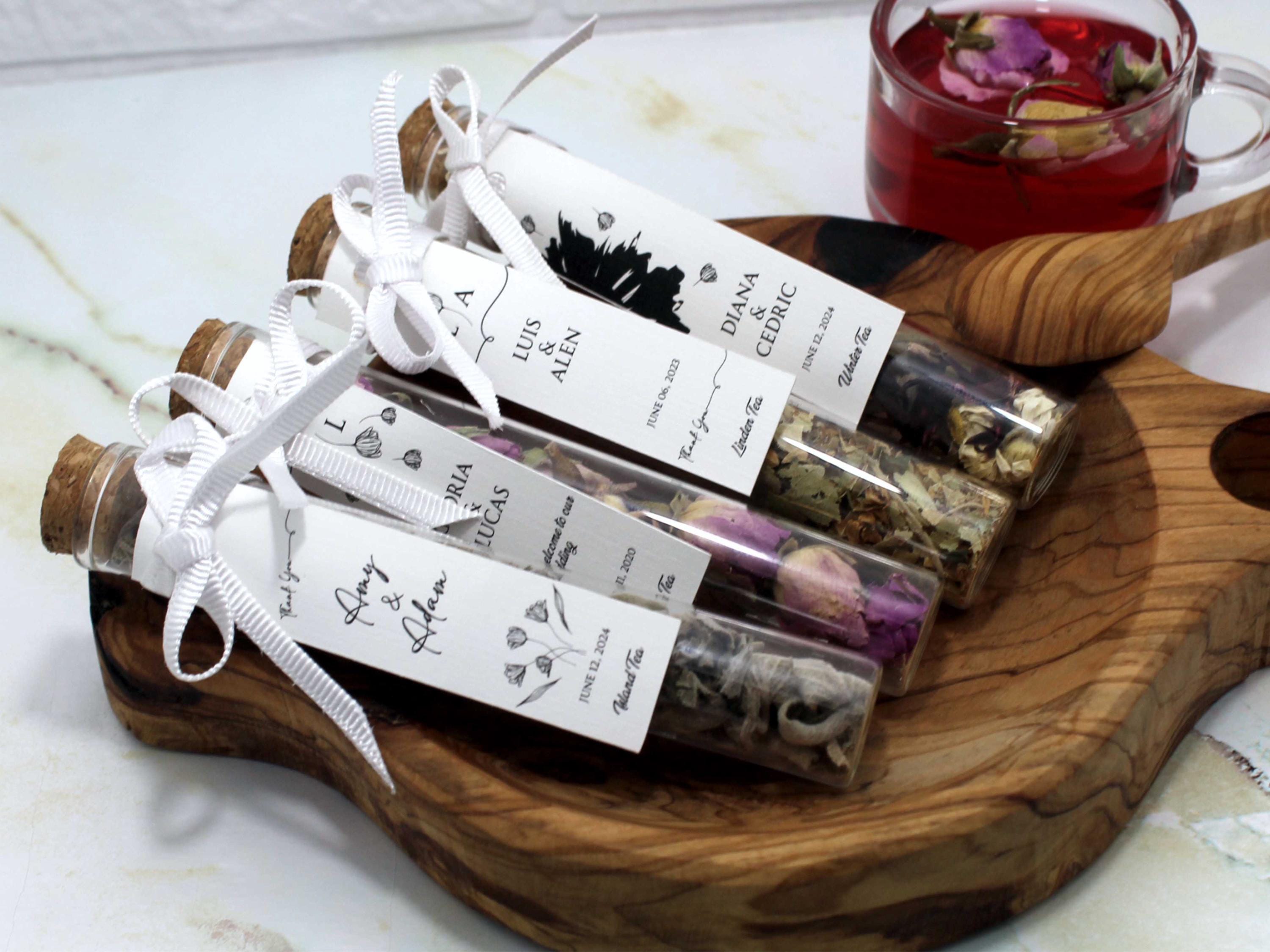 Herbal Tea for Wedding Favors, Gift for Guest, Tea Favor in Tube, Tea ...