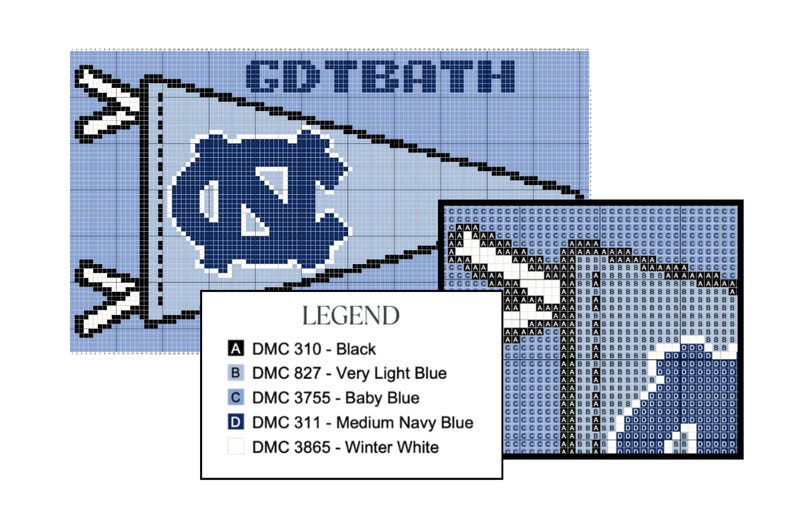 PDF Needlepoint & Cross Stitch Digital Pattern - UNC Carolina College ...