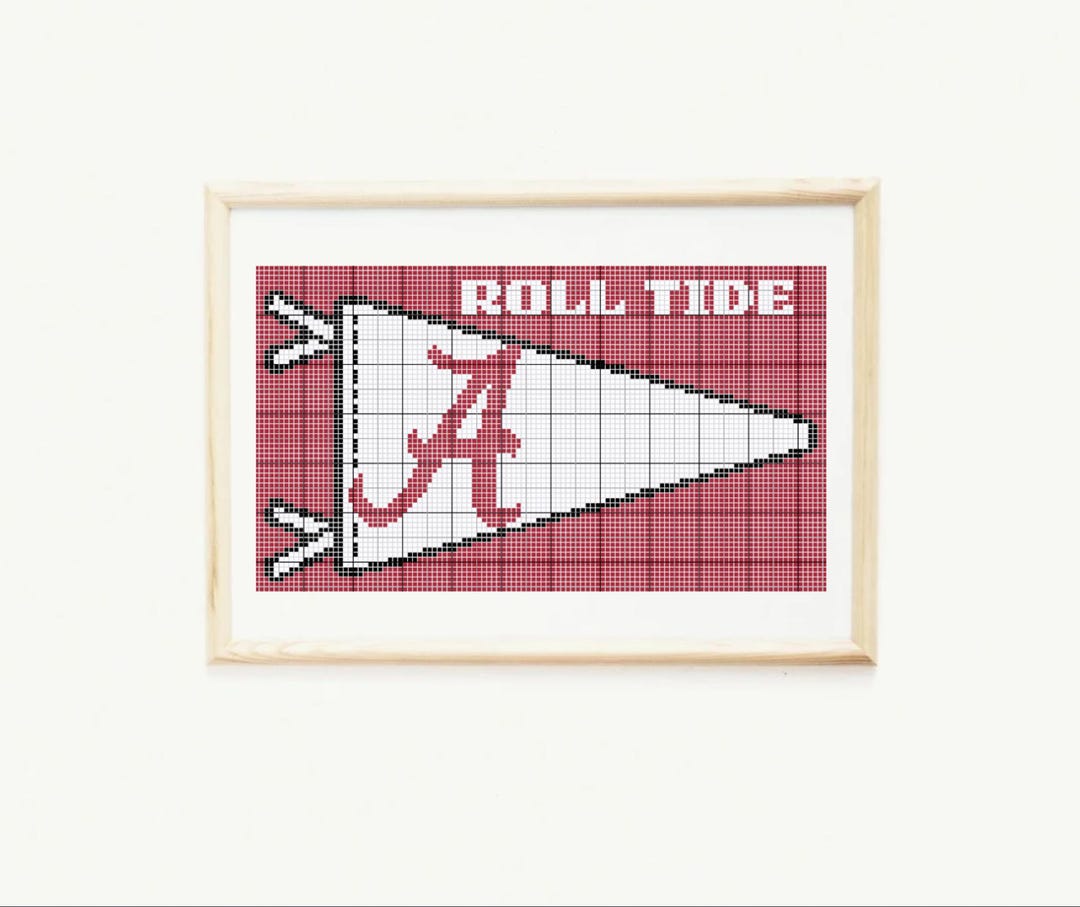 Alabama Crimson Tide Pennant Needlepoint Pattern (PDF) - Etsy