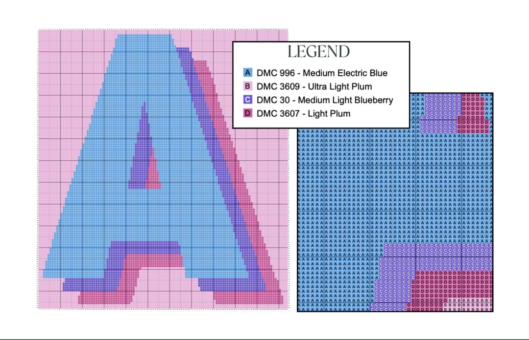 PDF Needlepoint & Cross Stitch Digital Pattern Alphabet/letter Series a ...