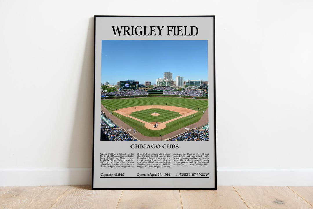 Wrigley Field Poster, Chicago Cubs Print, Baseball Fans, Baseball ...