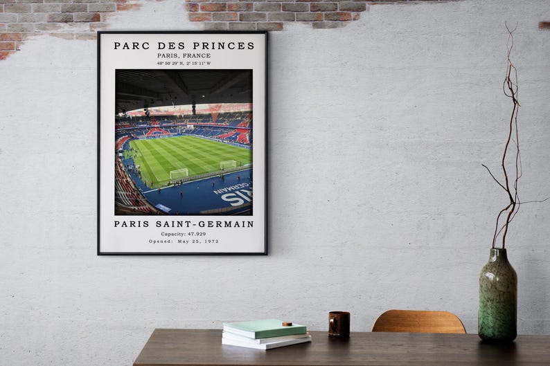Parc Des Princes Poster, Paris Saint Germain Print, Soccer Fans ...