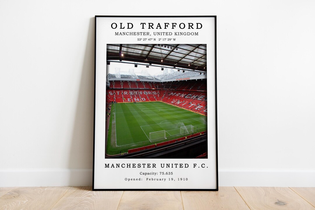 Old Trafford Poster, Manchester United Print, Soccer Fans, Football ...