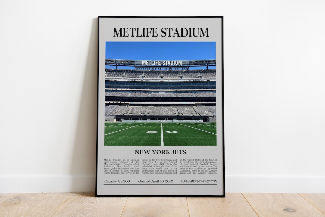 Metlife Stadium Poster: New York Jets Print, Mid-century Modern - Etsy