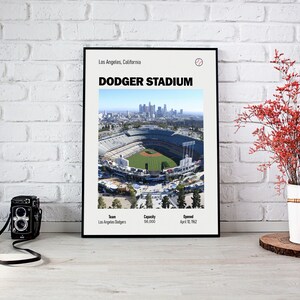 Dodger Stadium Poster, Los Angeles Dodgers Print, Baseball Fans ...