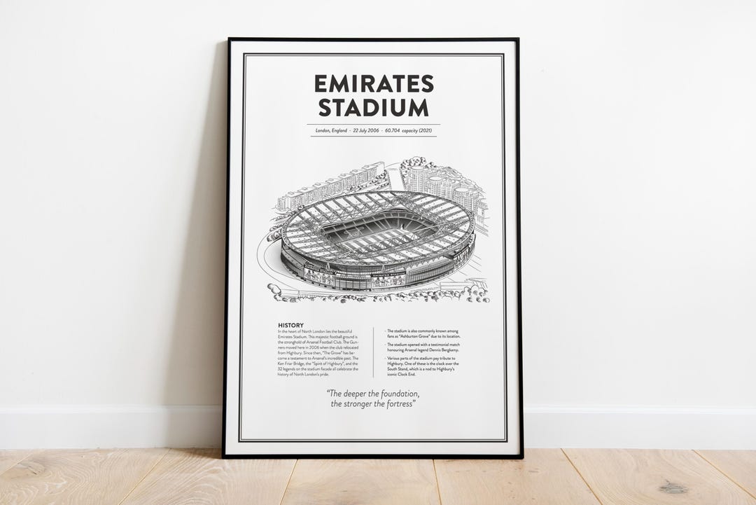 Emirates Stadium Poster: Arsenal Football Print - Etsy