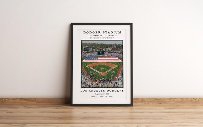 Dodger Stadium Poster: Los Angeles Dodgers Fine Art Print - Etsy