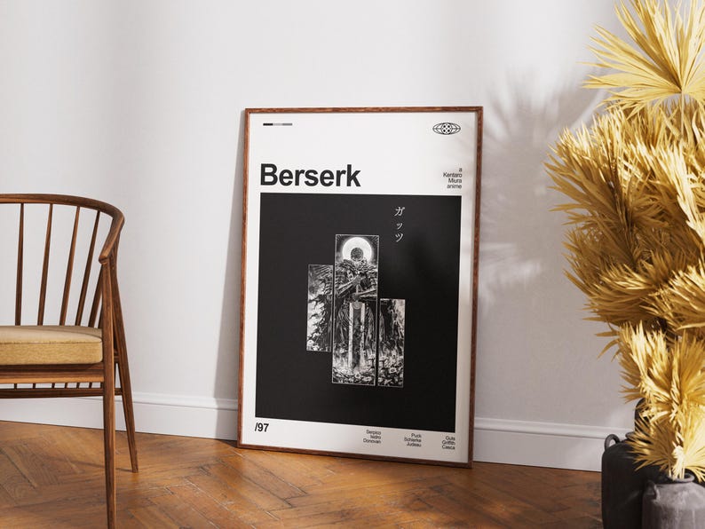 Berserk Anime Poster: Minimalist Manga Art Print - Etsy