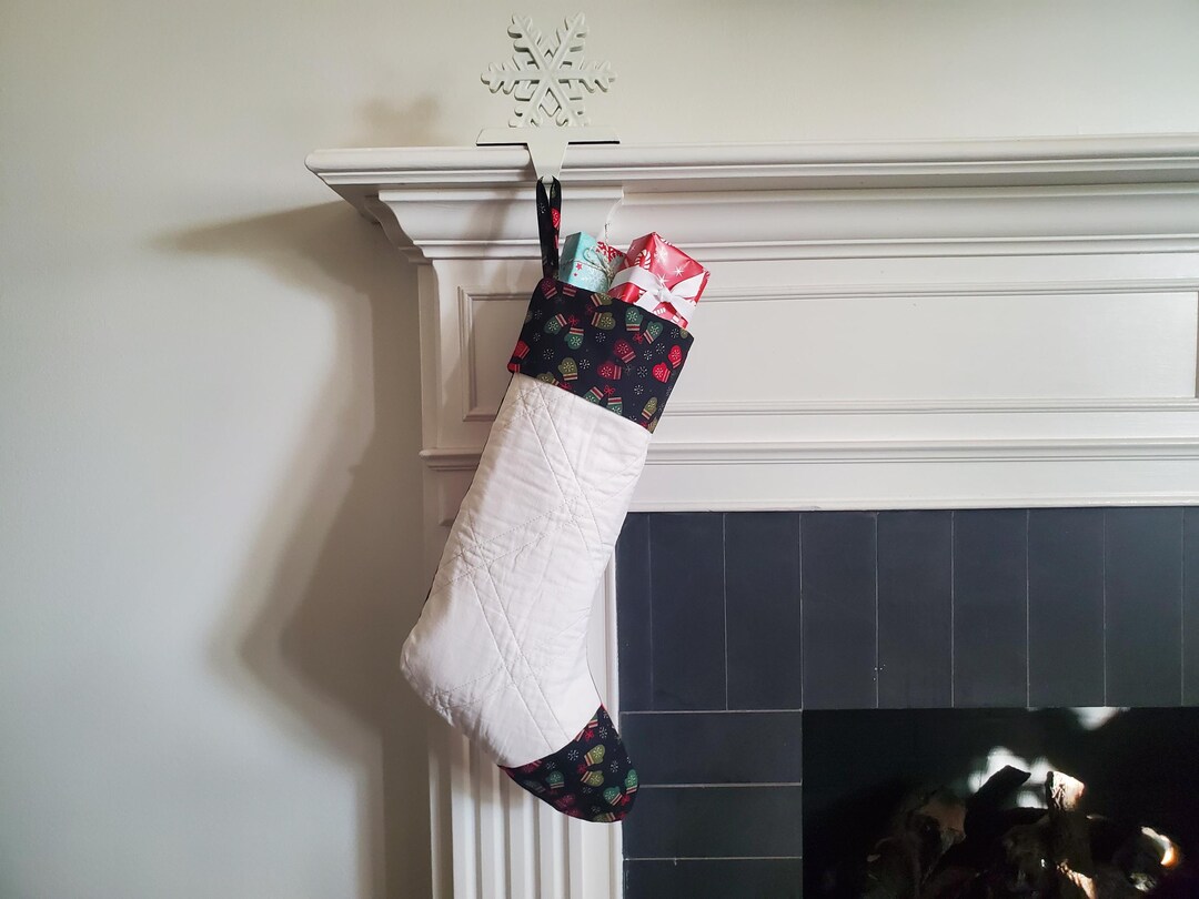 Mix & Match Handmade Quilted White Christmas Stocking: Mitten Cuff - Etsy