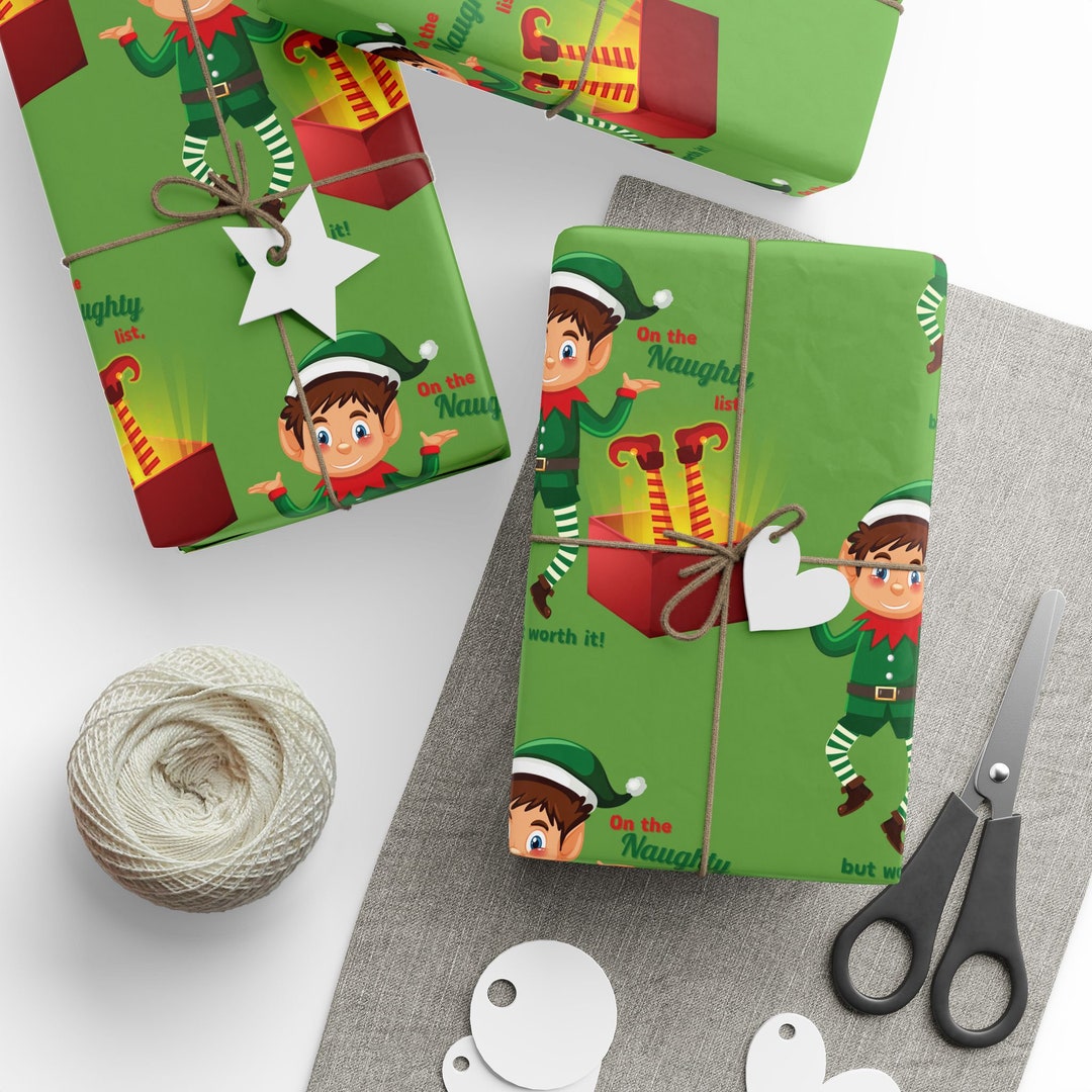 Naughty List Wrapping Paper Holiday Gift Wrap 2see Matching Products in ...