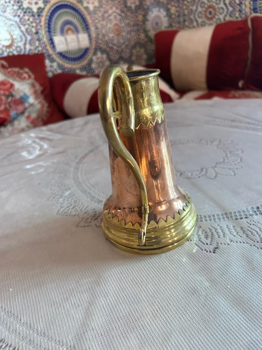 Traditional Moroccan Brass and Copper Pitcher | Handcrafted Home Decor ...