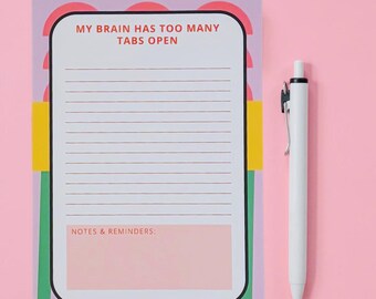 Brain Dump | A5 Notepad | Tear off Notepad | Desk Pad | Productivity Pad | Mental Health | List ...