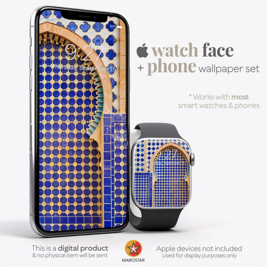 Elegant Moroccan Tiles, Apple Watch Face iPhone Digital Background ...