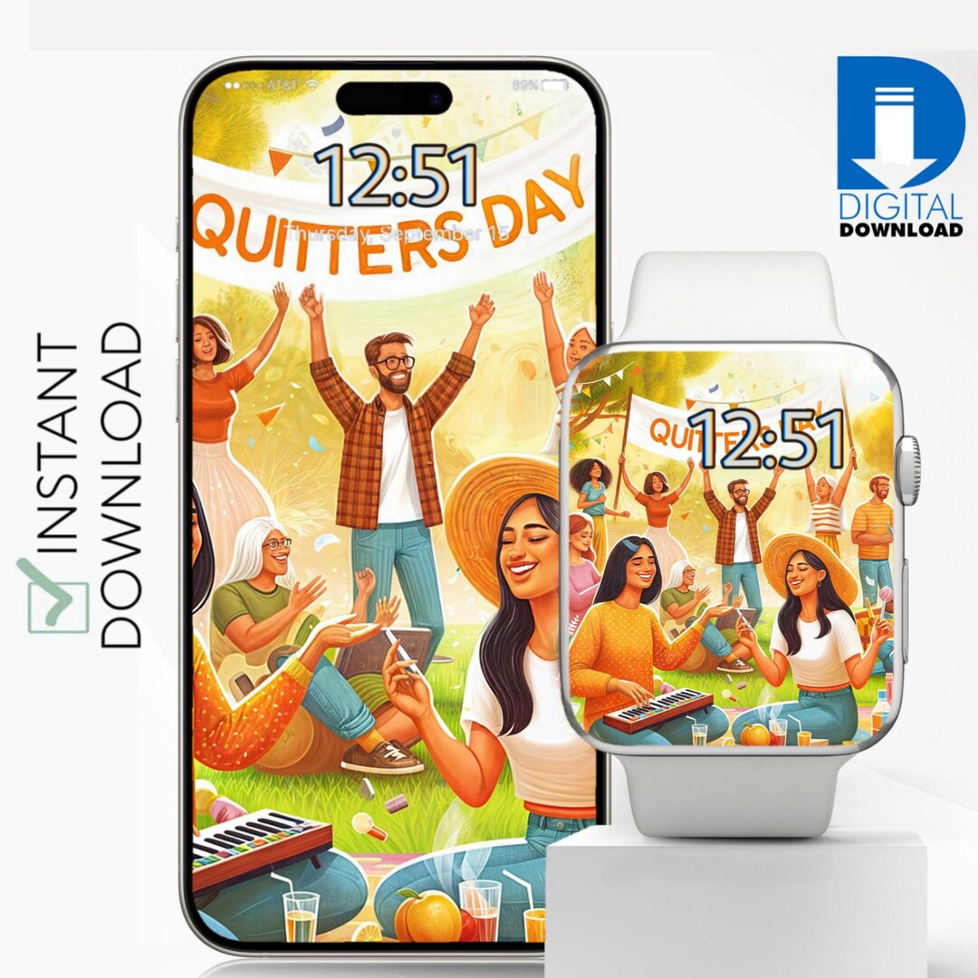 Quitters Day 2025 Smartwatch Faces Wallpaper Minimalist National ...