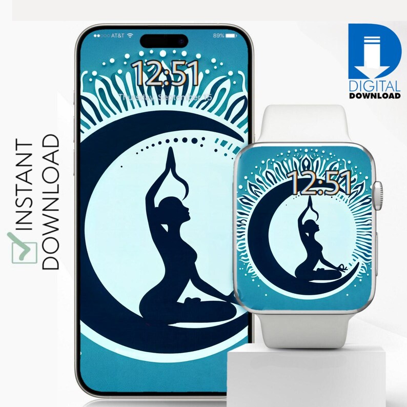 Yoga Pose Silhouette Watch Face Customizable Timepiece, Unique Yoga ...