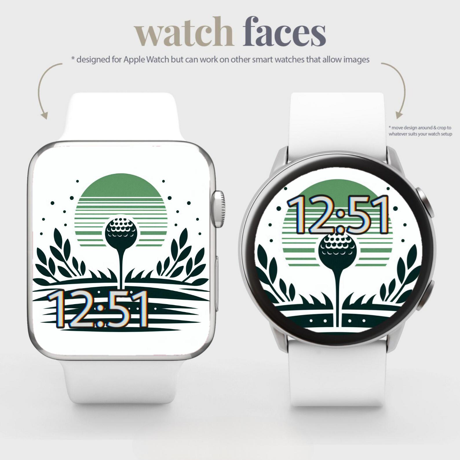 Golf Course Silhouette Smartwatch Wallpaper - Customizable Design ...