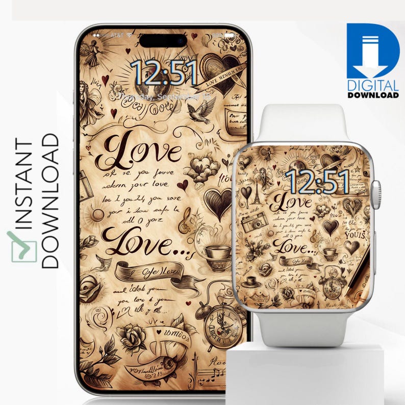 Handwritten Love Notes Watch Face – Customizable Timepiece, Unique Gift ...