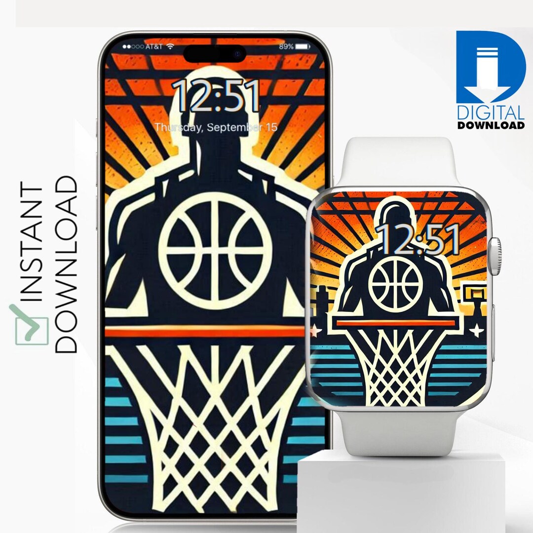 Basketball Hoop Silhouette Watch Face, Stylish Sports Watch, Custom ...