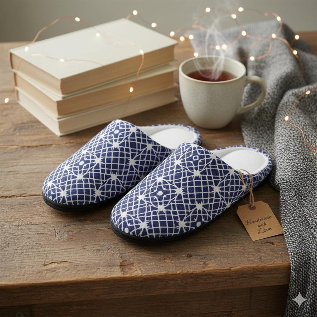 Berber Symbol Moroccan Babouche Slippers Men's Indoor Slippers | Fuzzy ...