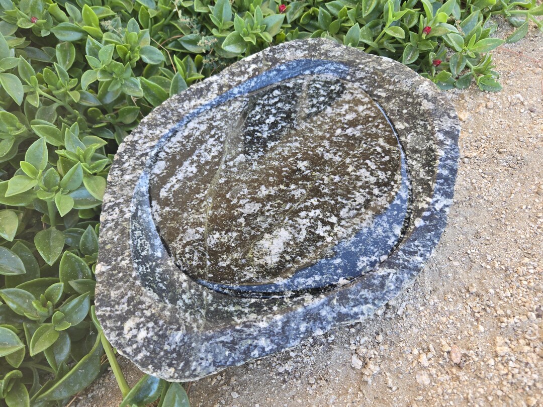 Handcrafted River Stone Bird Bath - Etsy