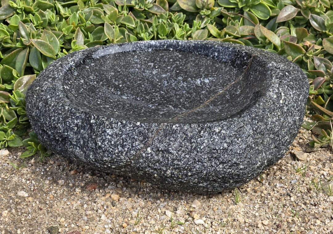 Handcrafted River Stone Bird Bath - Etsy