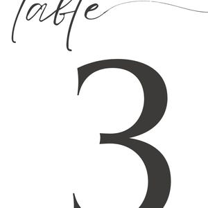 White and Black Minimalist Wedding Table Number Card, Elegant Script ...