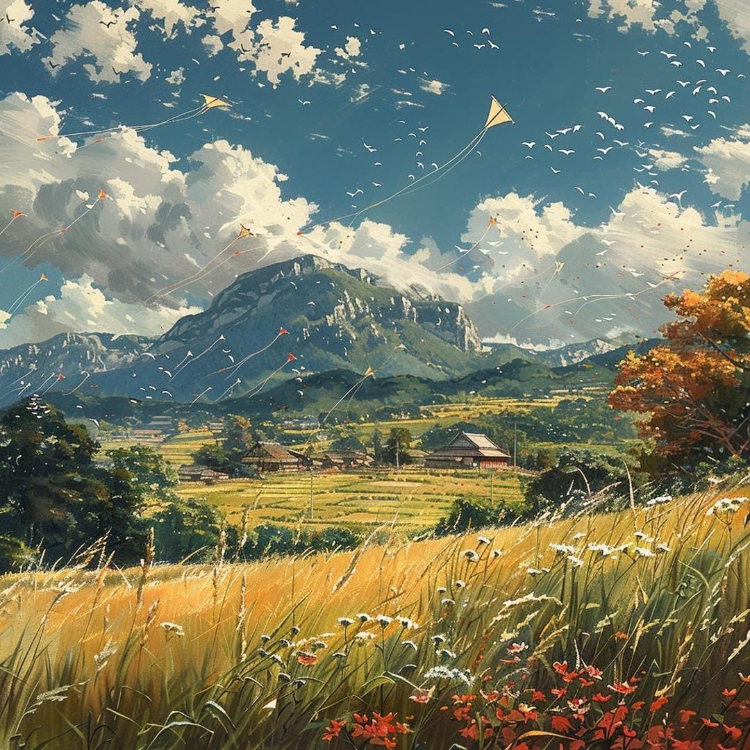 24 Autumn Field Clipart, Landscape Clipart, Botanical Meadow Clipart ...