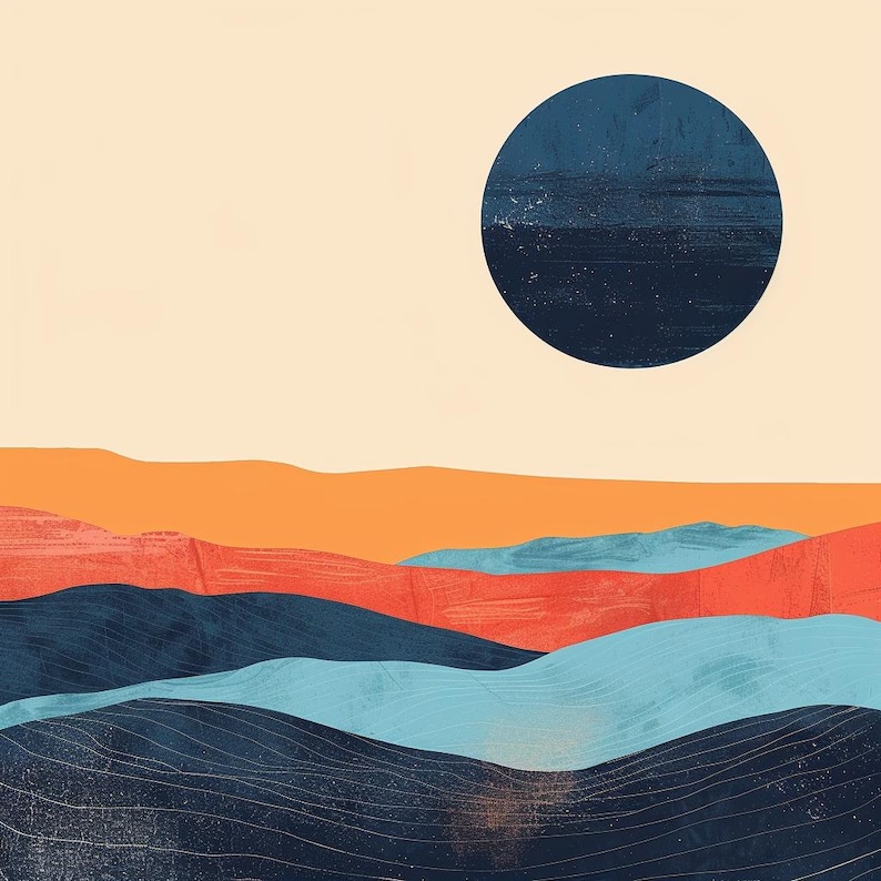 24 Abstract Red Moon Digital Clipart, Nature Scenery Clip Art, Red Sun ...