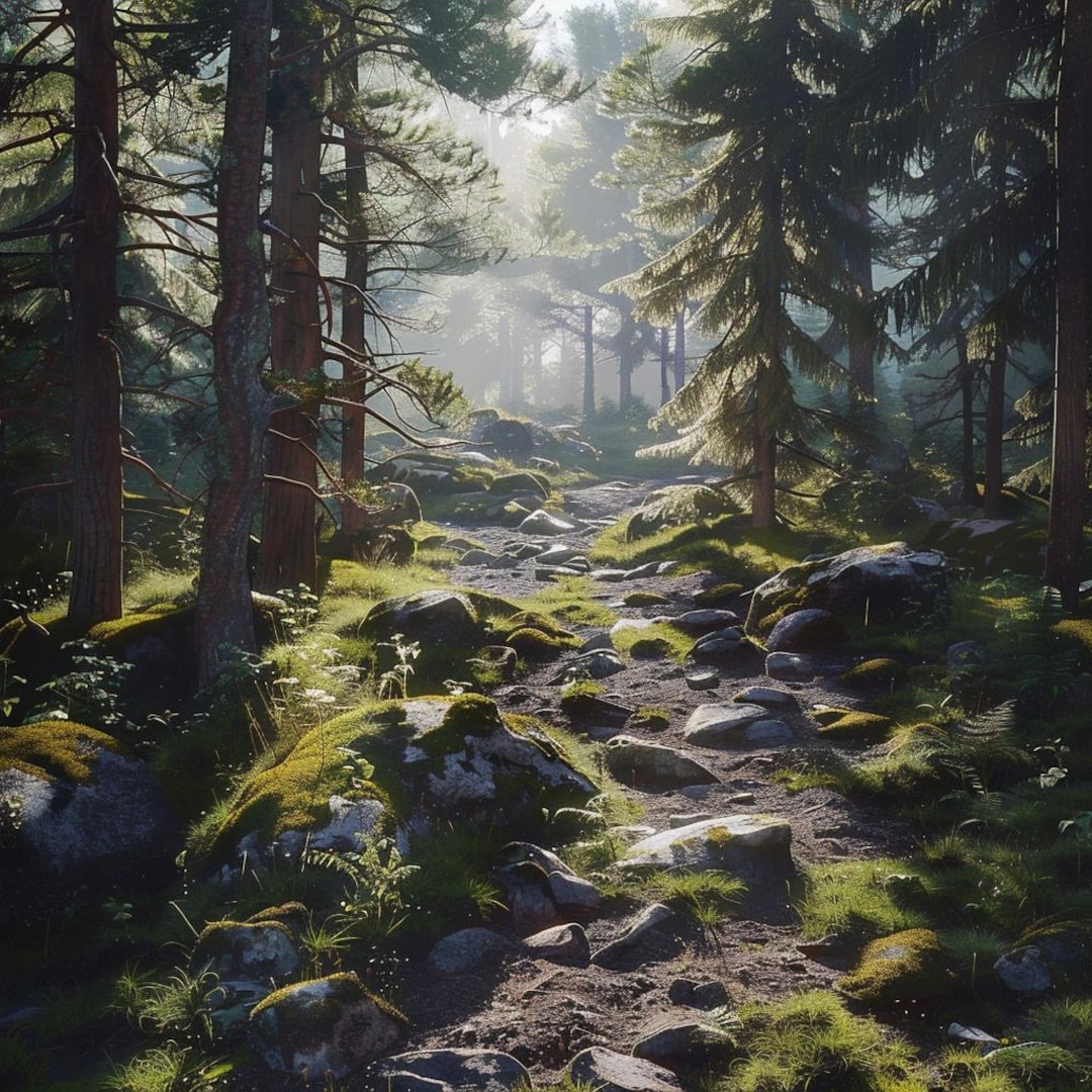 24 Forest Clipart, Woodland Scene Illustration, Nature Clip Art, Green ...