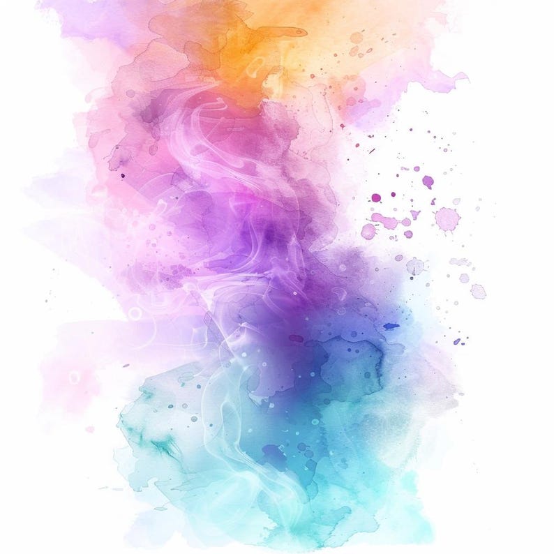24 Watercolor Ink Blot Clipart, Abstract Painting Digital Download ...