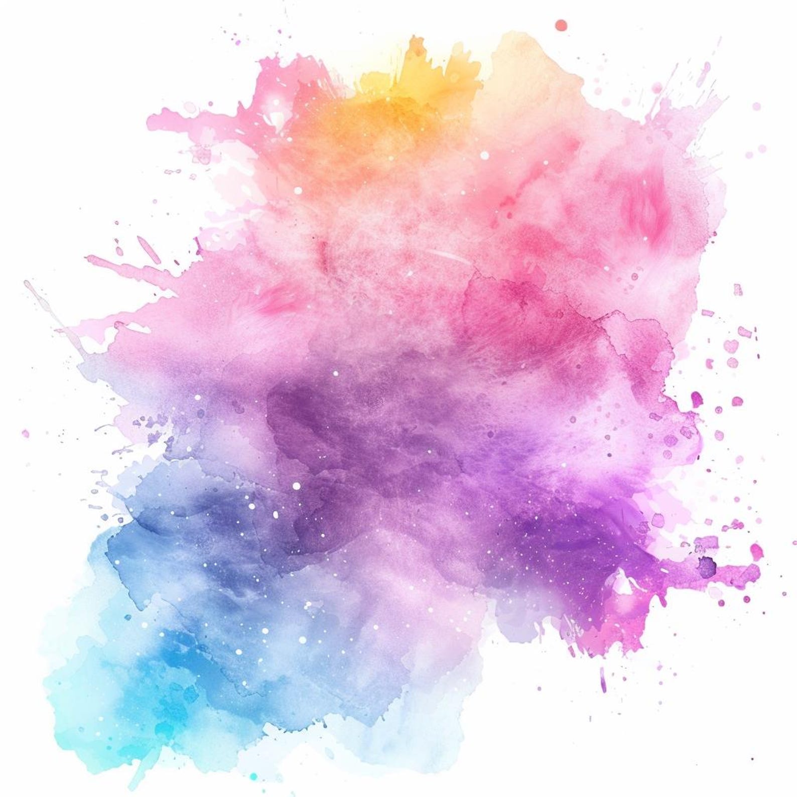 24 Watercolor Ink Blot Clipart, Abstract Painting Digital Download ...