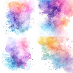 24 Watercolor Ink Blot Clipart, Abstract Painting Digital Download ...