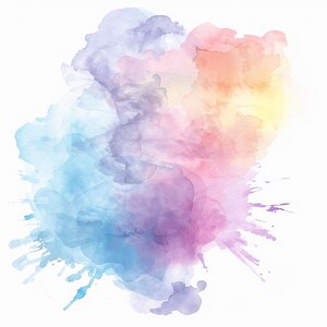 24 Watercolor Ink Blot Clipart, Abstract Painting Digital Download ...
