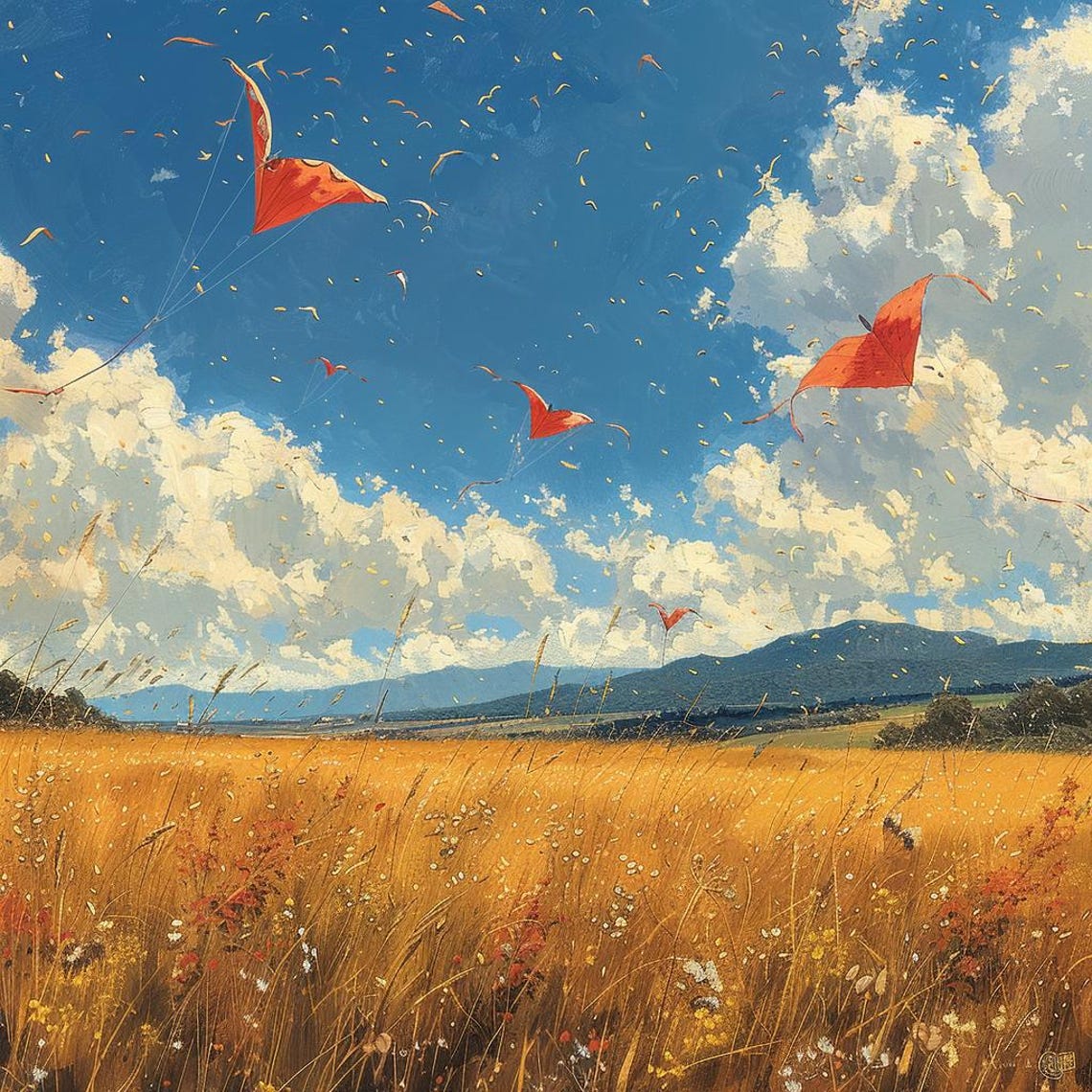 24 Autumn Field Clipart, Landscape Clipart, Botanical Meadow Clipart ...