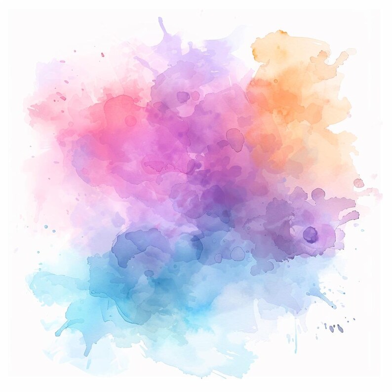 24 Watercolor Ink Blot Clipart, Abstract Painting Digital Download ...
