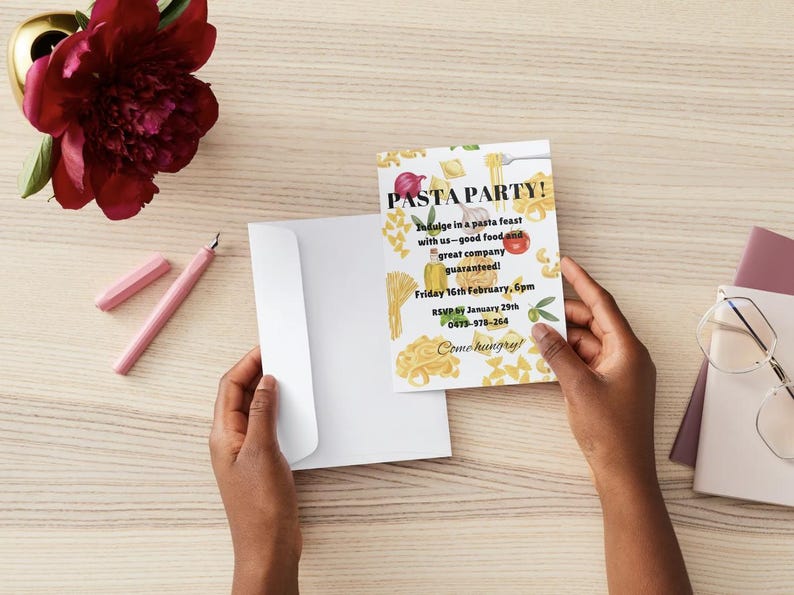 Pasta Party Invitation Template, for Pasta Eating And/or Making Parties ...