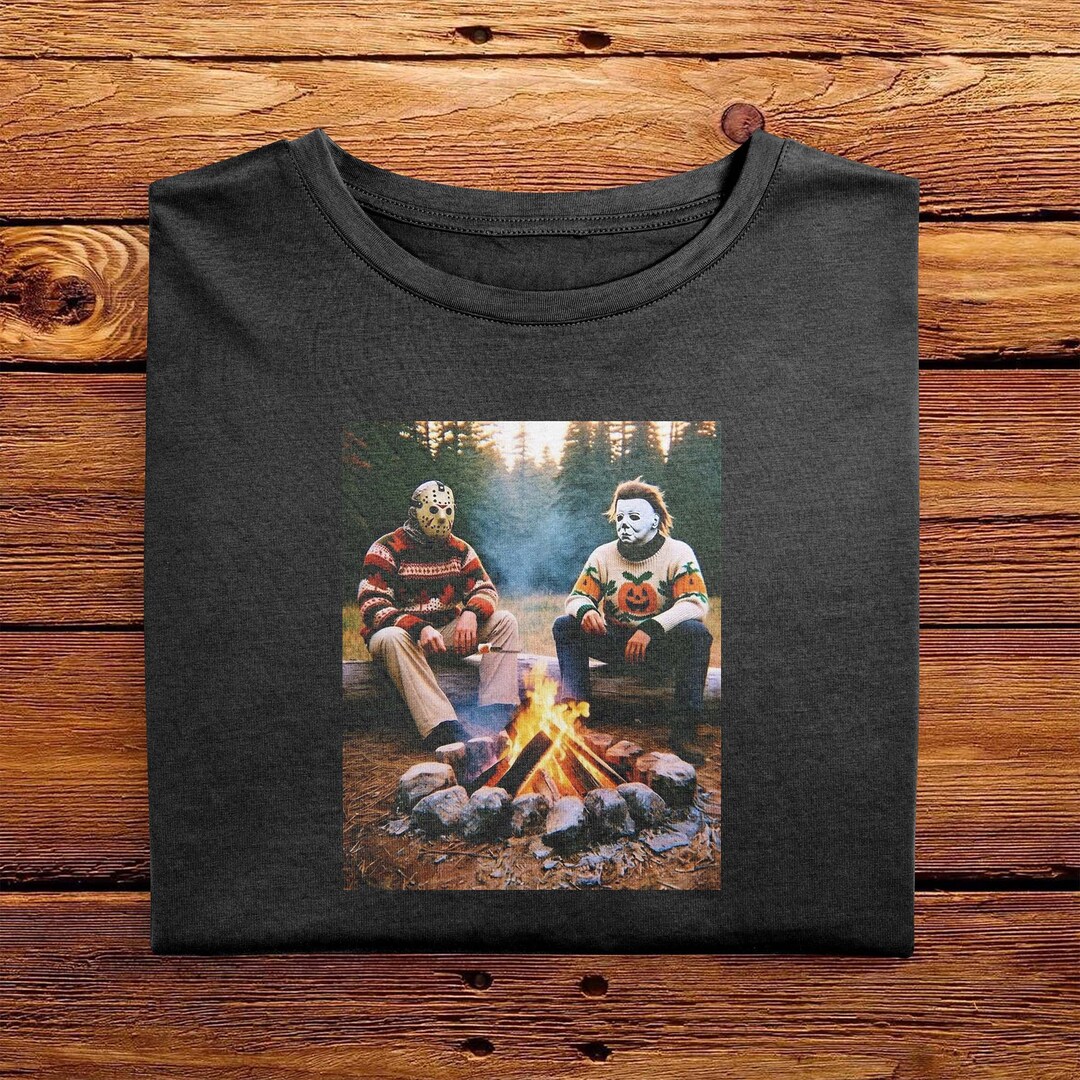 Jason Vorhees and Michael Myers Camping Funny Tshirt Halloween, Michael ...