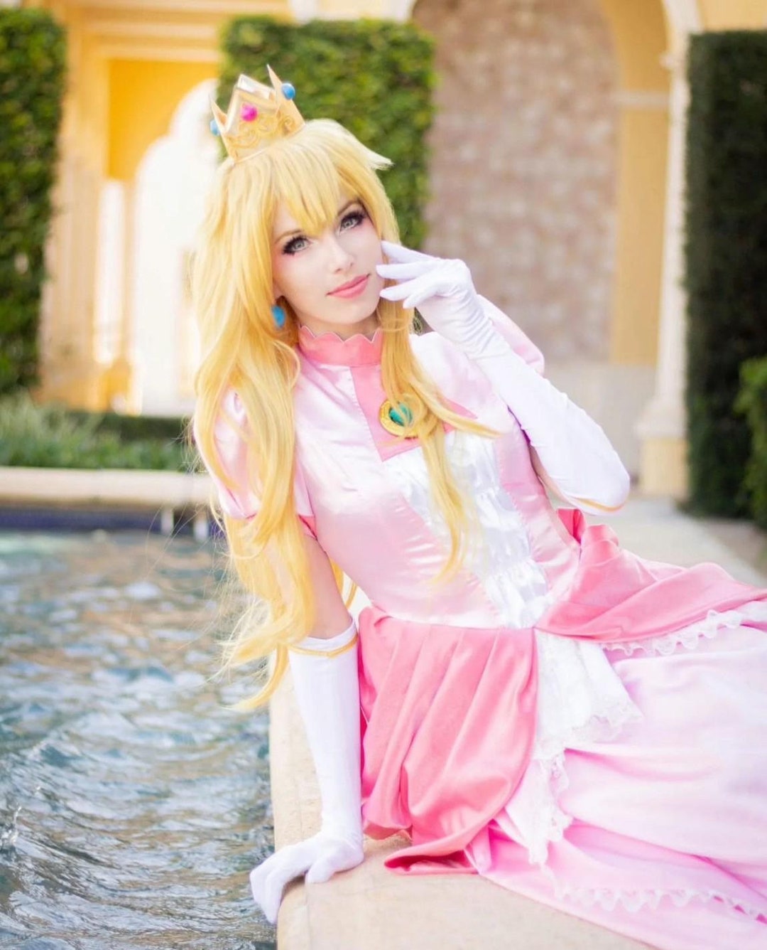 Princess Peach Pink Dress Costume - Etsy