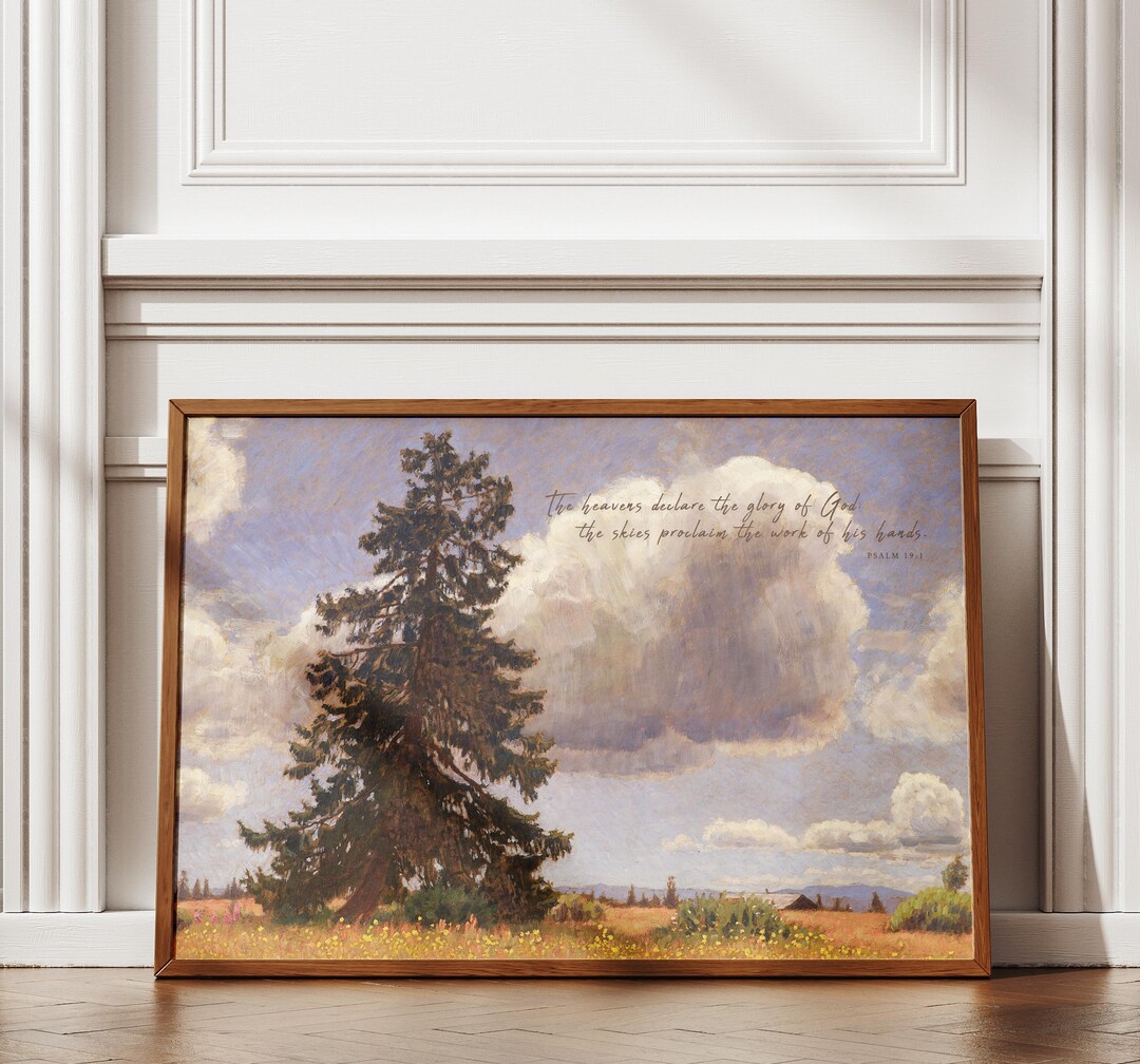 Psalm 19 Christian Landscape Painting Wall Art, Aesthetic Biblical ...