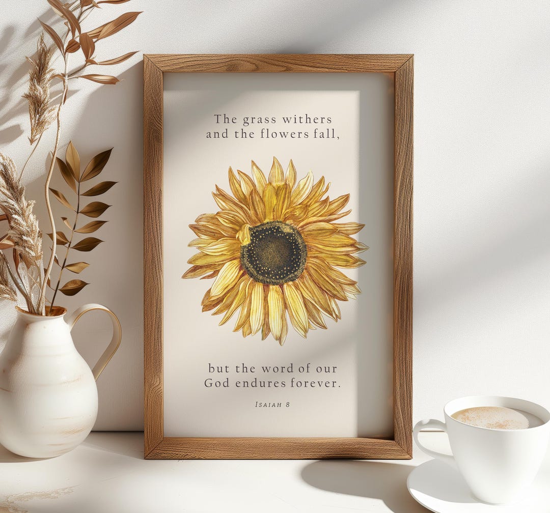 Christian Sunflower Bible Verse Poster, Aesthetic Isaiah 8 Printable ...