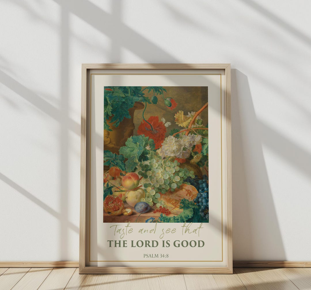 Psalm 34 Christian Wall Art Print, Modern Scripture Poster, Aesthetic ...