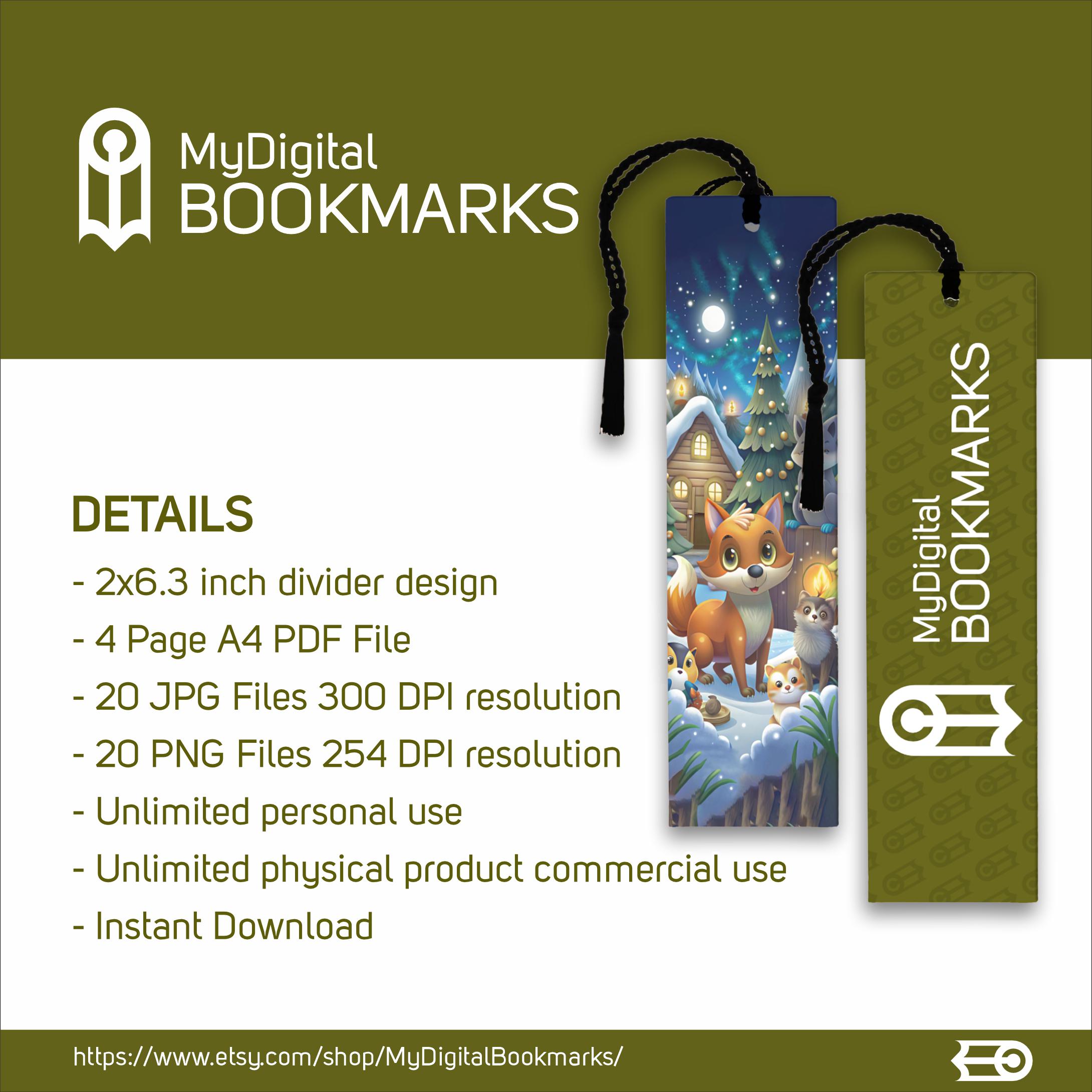 Christmas Bookmarks, Printable Christmas Bookmarks, Merry Christmas, 4 ...