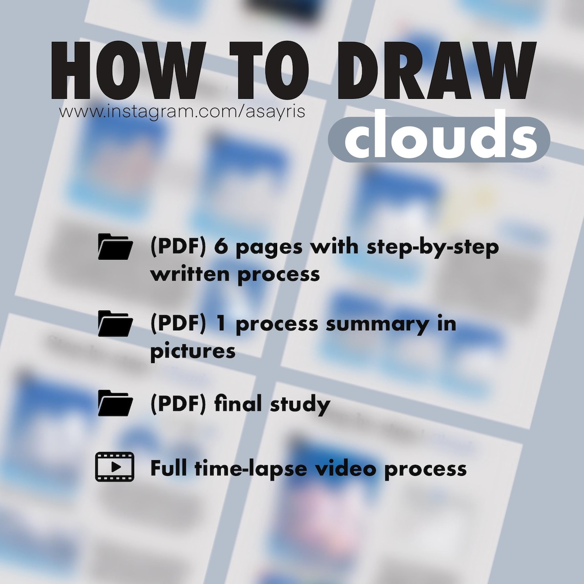 How to Draw Clouds, Sky, Process, Tutorial, Digital Art, Step-by-step ...