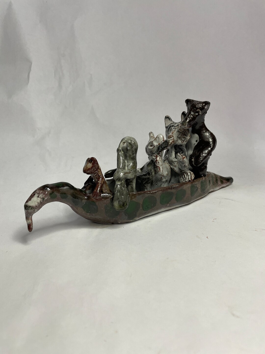 Frog, Beaver, Cat, Wolf, and Bear in the Snake Canoe - Etsy